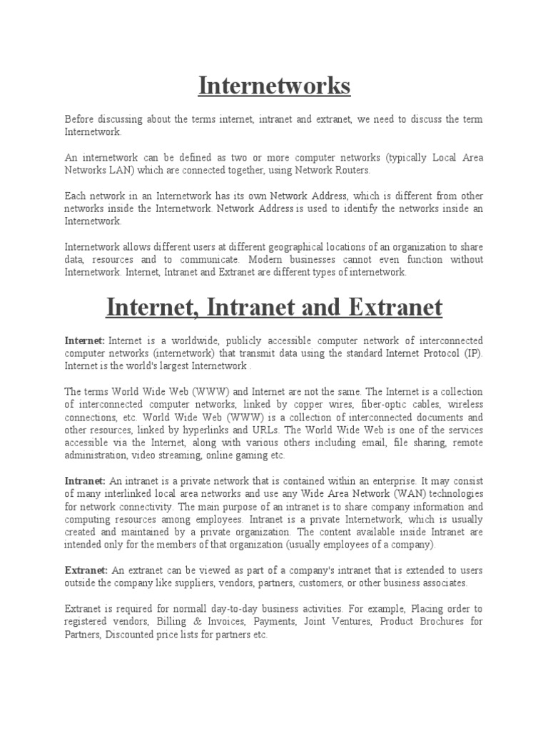 Internetworks: Network Address Network Address | PDF | Computer Network | Internet