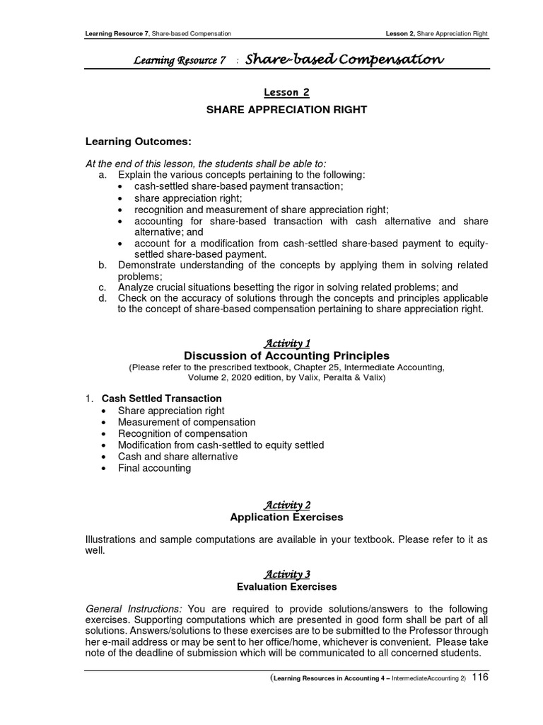 Accounting for Share Appreciation Rights: Journal Entries for Cash ...