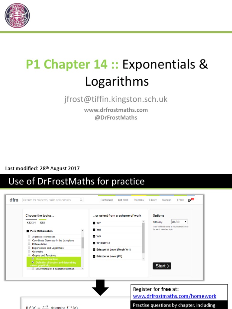P1 Chapter 14::: Exponentials & Logarithms | PDF | Logarithm | Exponential Function