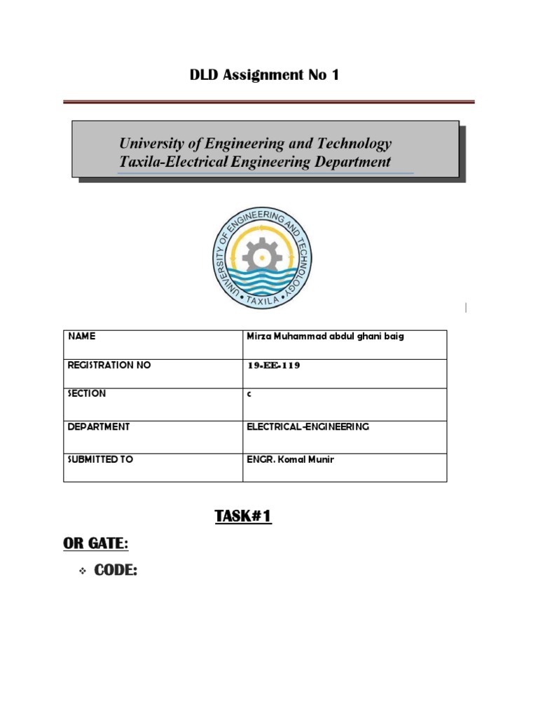 Dld Assignment No 1 Pdf