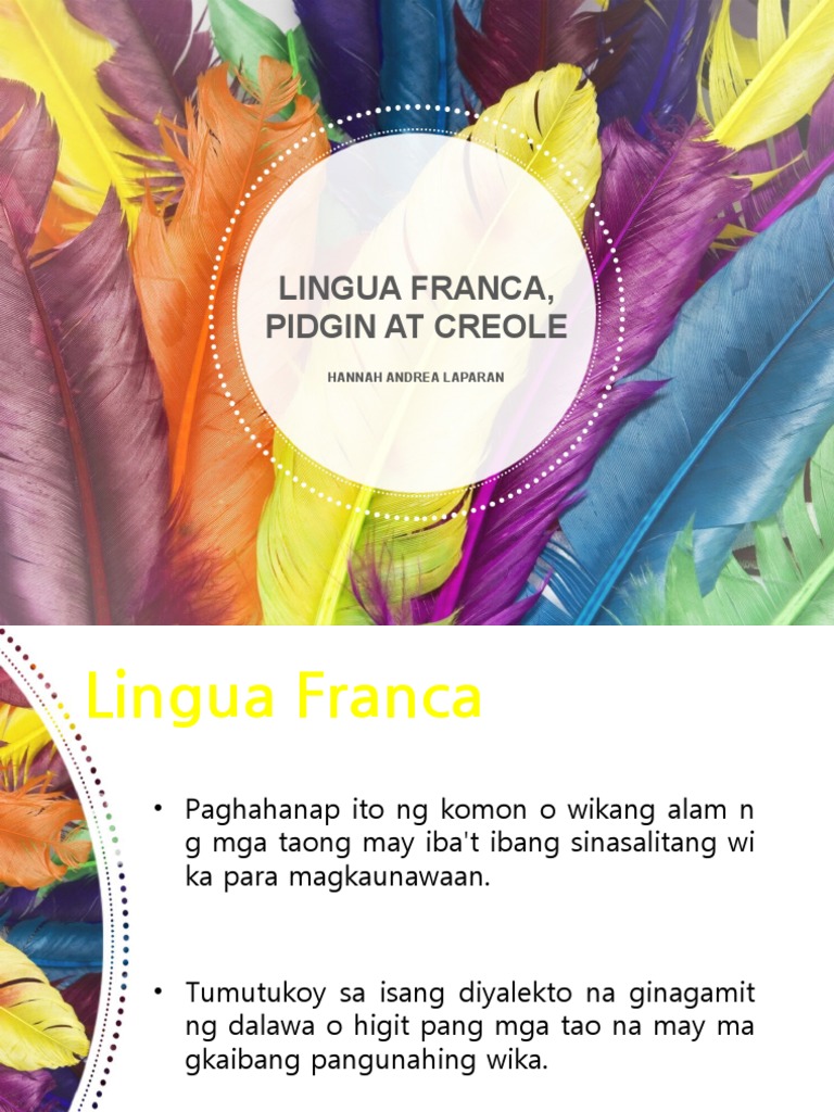 Lingua Franca, Pidgin at Creole | PDF