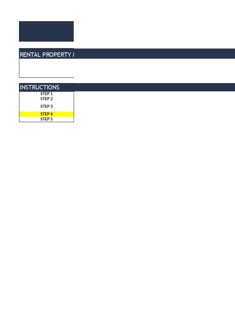 Rental Property Management Tracking Sheet: Step 1 Step 2 Step 3 Step 4 ...