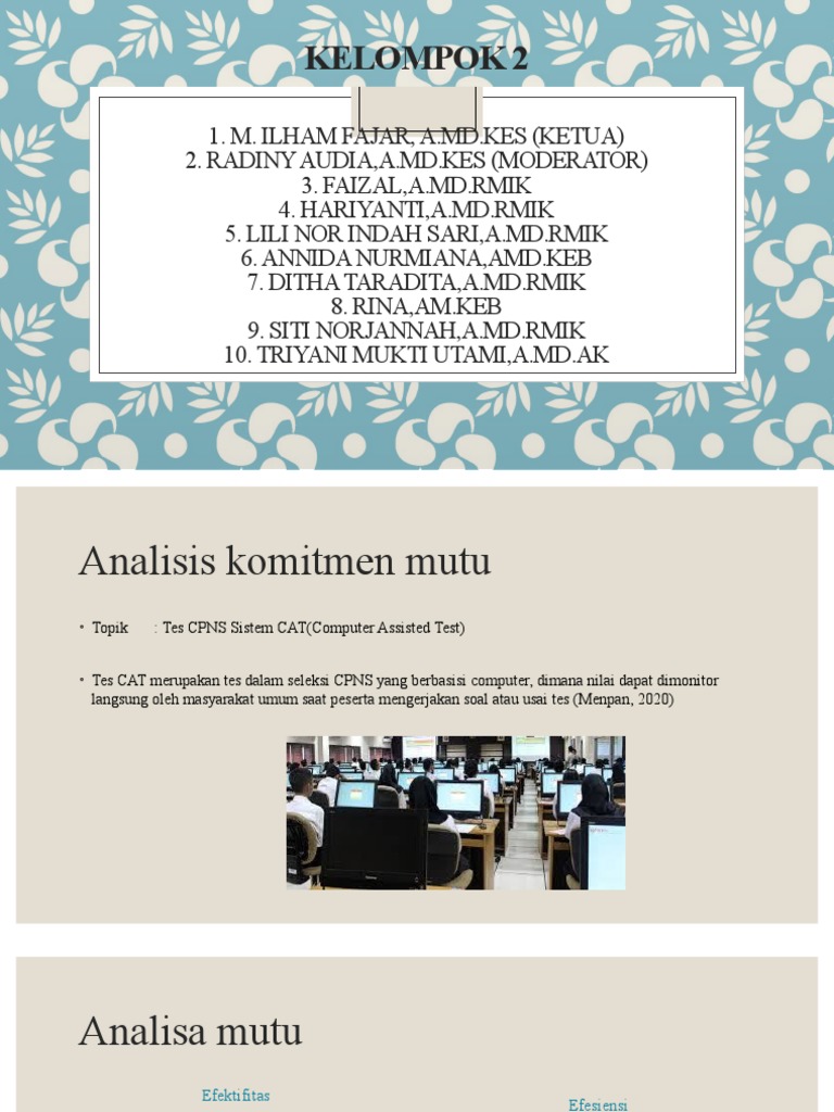 Analisis Mutu Kel 2 | PDF | Komputer