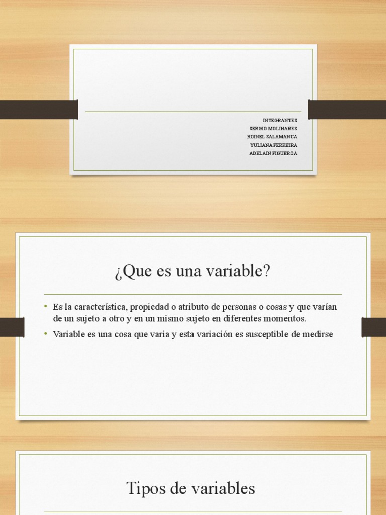 VARIABLES | PDF | Estadísticas | Método científico