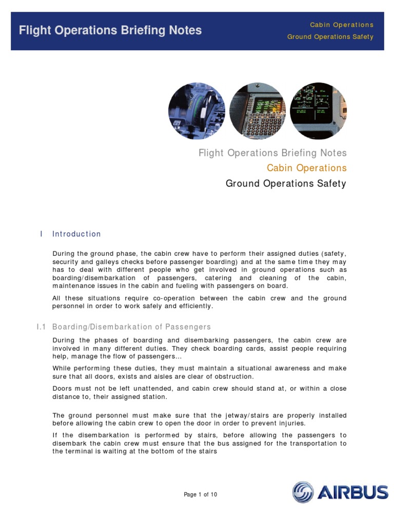 Flight Operations Briefing Notes | PDF | Flight Attendant | Door