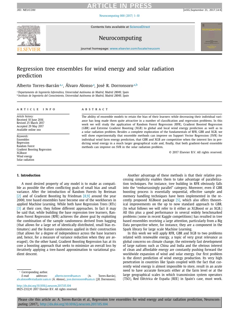 @2018 Regression Tree Ensembles For Wind Energy and Solar Radiation ...