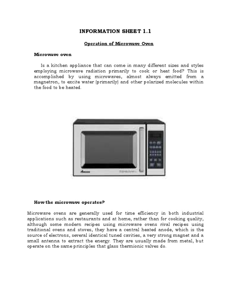 Parts and Function of Microwave | PDF | Physical Quantities ...