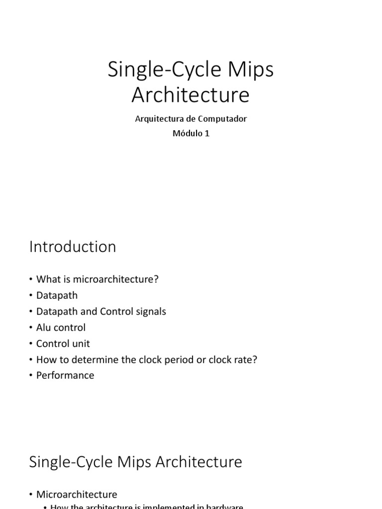 Single-Cycle Mips Architecture | PDF | Central Processing Unit ...