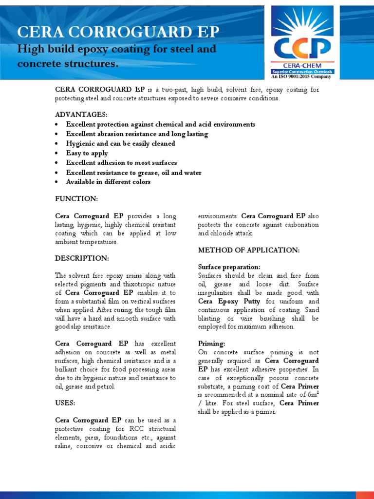 Cera Corroguard Ep | PDF | Epoxy | Concrete