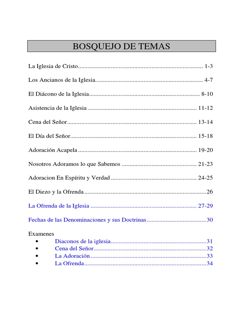 BOSQUEJO DE TEMAS - Inicio de La Iglesia de Cristo | PDF | eucaristía ...