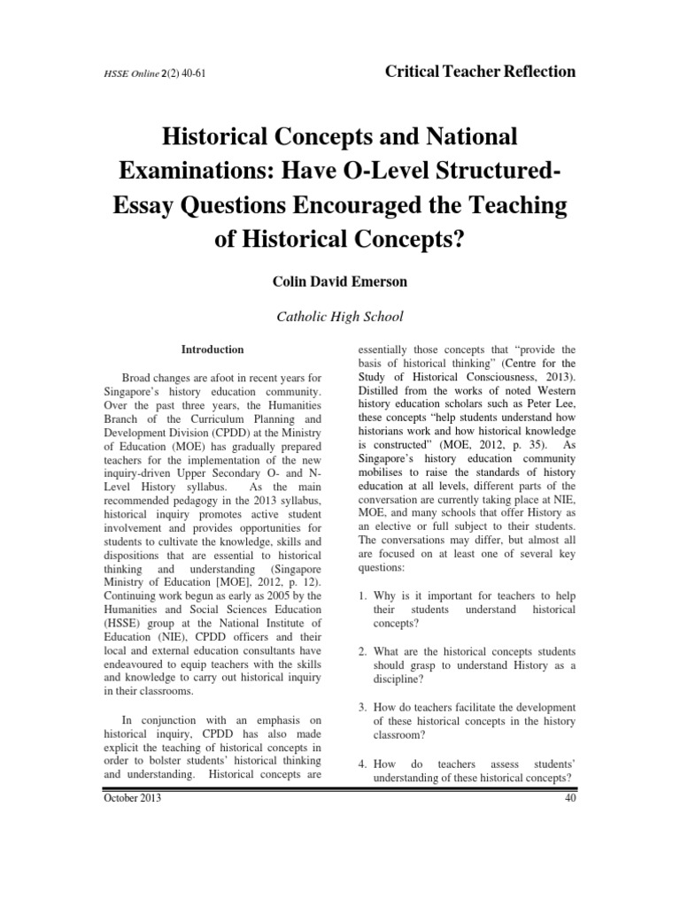 O-Level History Concepts and Assessments | PDF | Test (Assessment ...