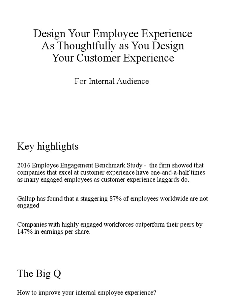 Enhancing Employee Experience Strategies | PDF | Customer Experience ...