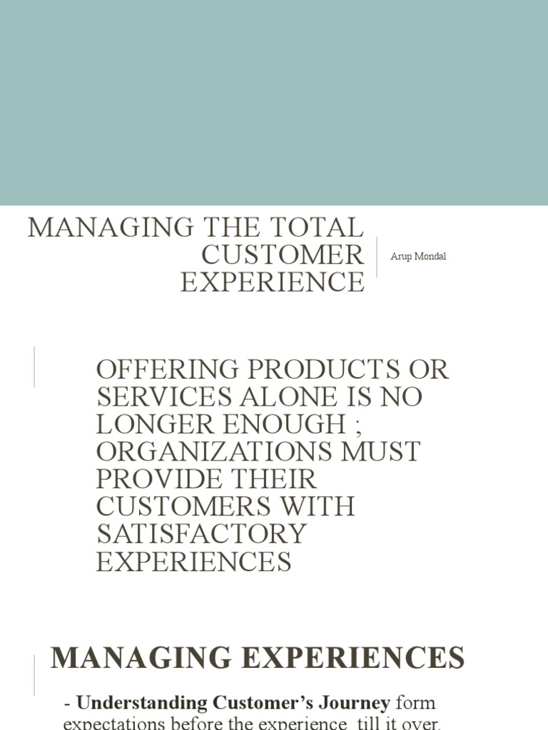 Enhancing Total Customer Experience | PDF | Customer Experience ...