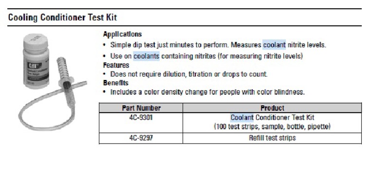 Cat Cooling Conditioner Test Kit | PDF