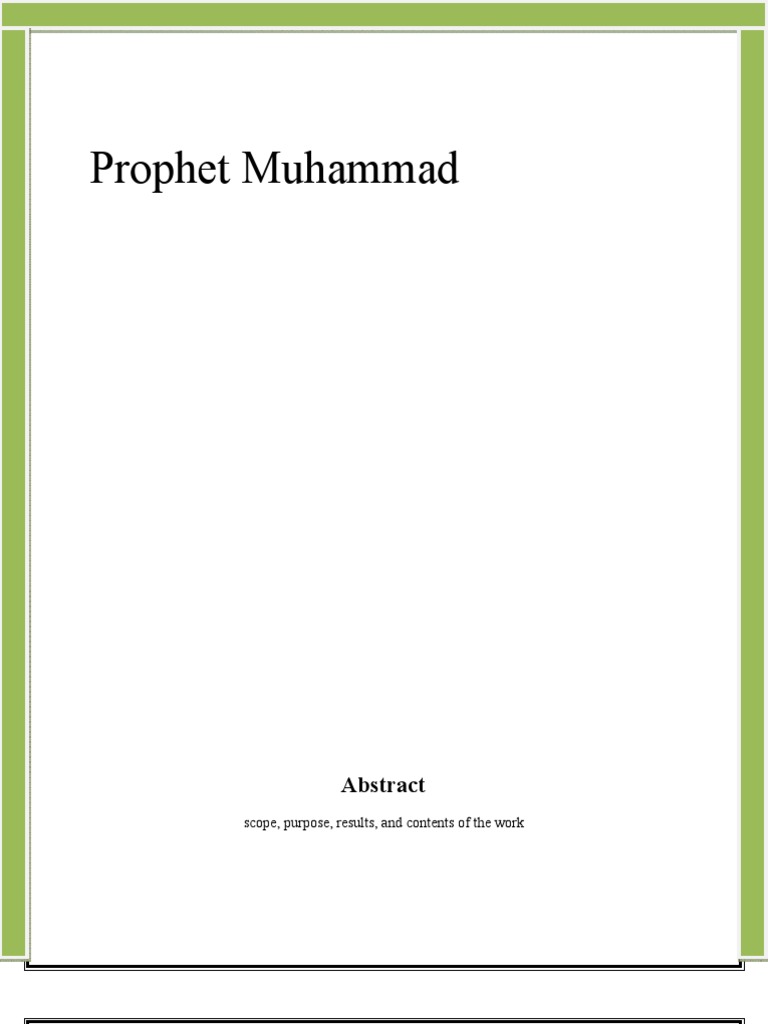 Prophet Muhammad Final Report - 2 | PDF | Muhammad | Ishmael