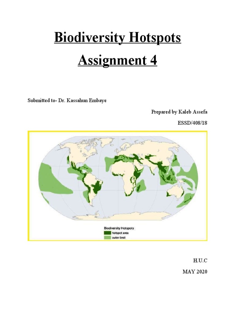 ASSIGNMENT 4 ANSWERS Biodiversity Hotspots | PDF | Biodiversity | Habitat