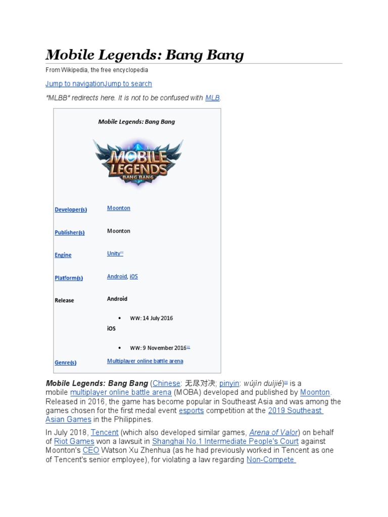 Mobile Legends: Bang Bang: Jump To Navigation Jump To Search | PDF ...