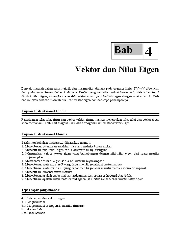 Bab 4. Vektor Dan Nilai Eigen | PDF