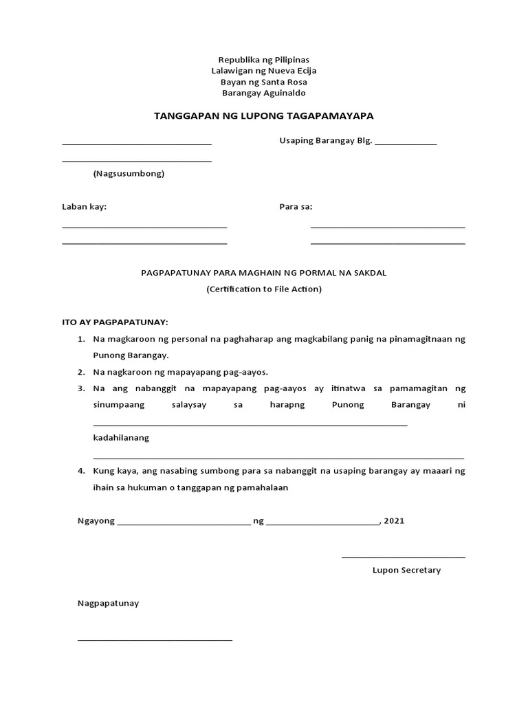 Lupon Tagapamayapa | PDF