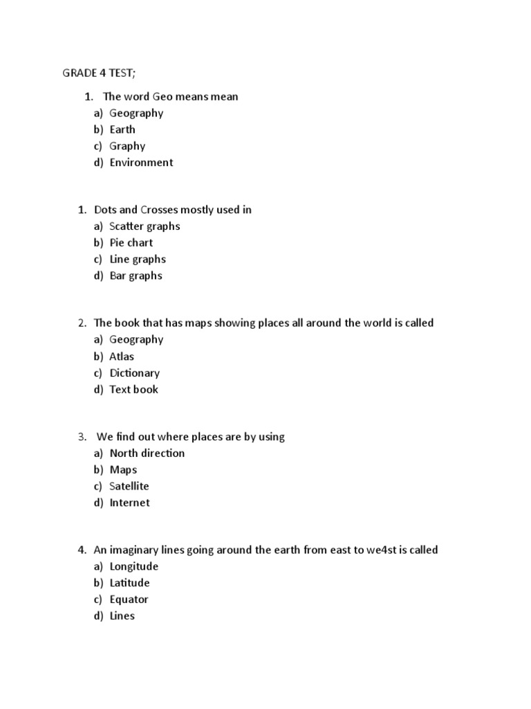 Geography G4 Test | PDF