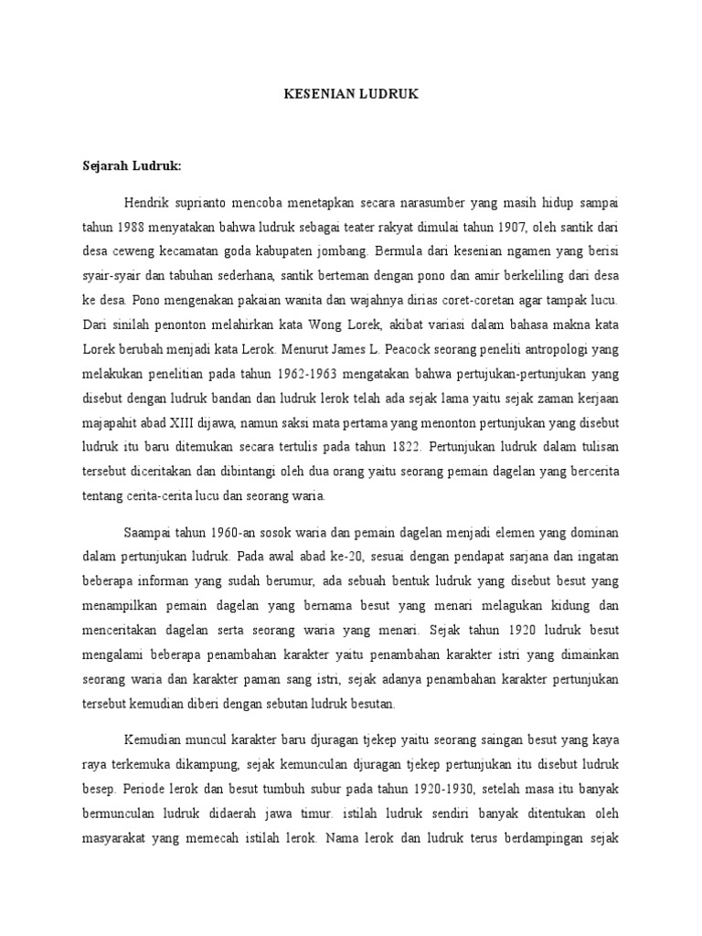 Kesenian Ludruk | PDF