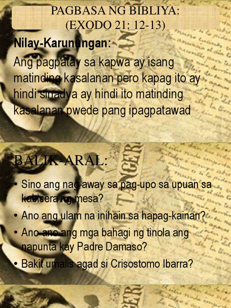 Pagbasa NG Bibliya: (EXODO 21: 12-13) : Nilay-Karunungan | PDF