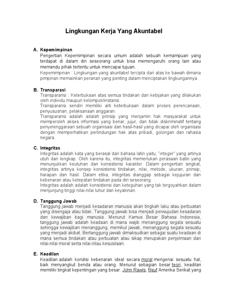 Lingkungan Kerja Yang Akuntabel | PDF