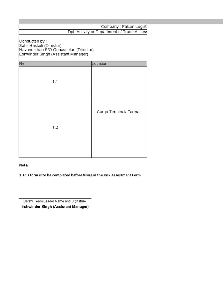 Cargo Operations Risk Assessment | PDF | Cargo | Risk