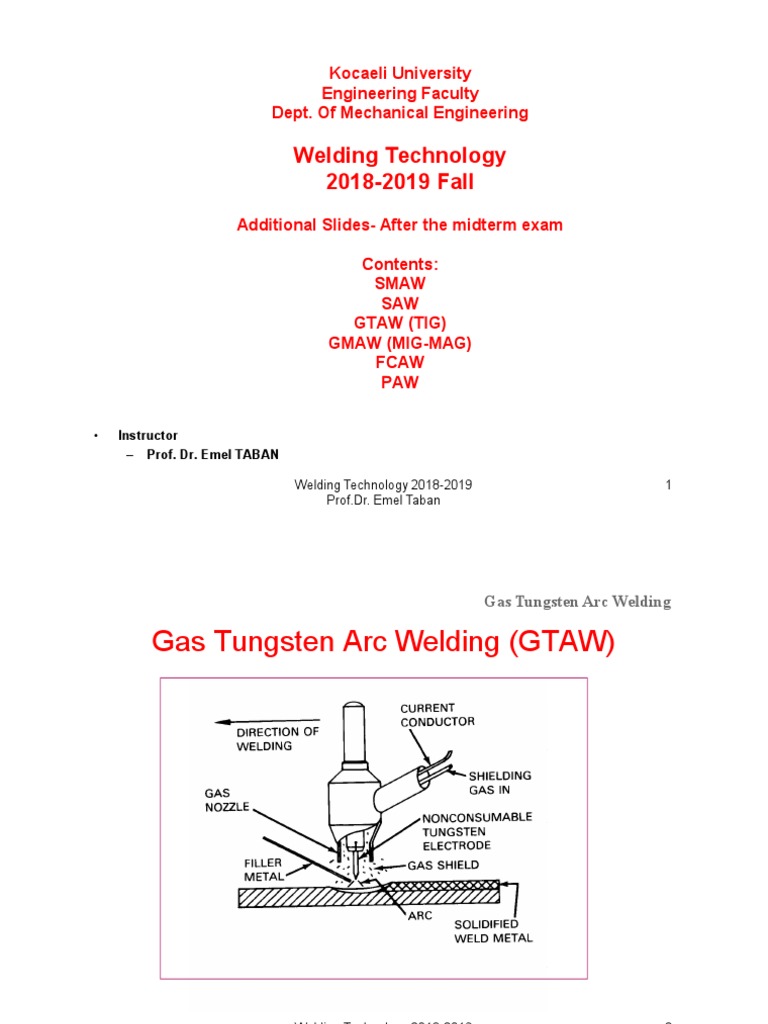 Welding Technology GTAW GMAW FCAW PAW Nov 2020 | PDF | Welding ...