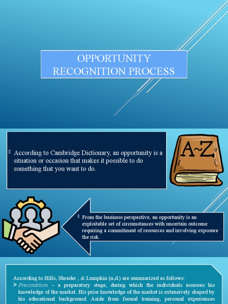 Opportunity Recognition in Entrepreneurship | PDF | Entrepreneurship ...