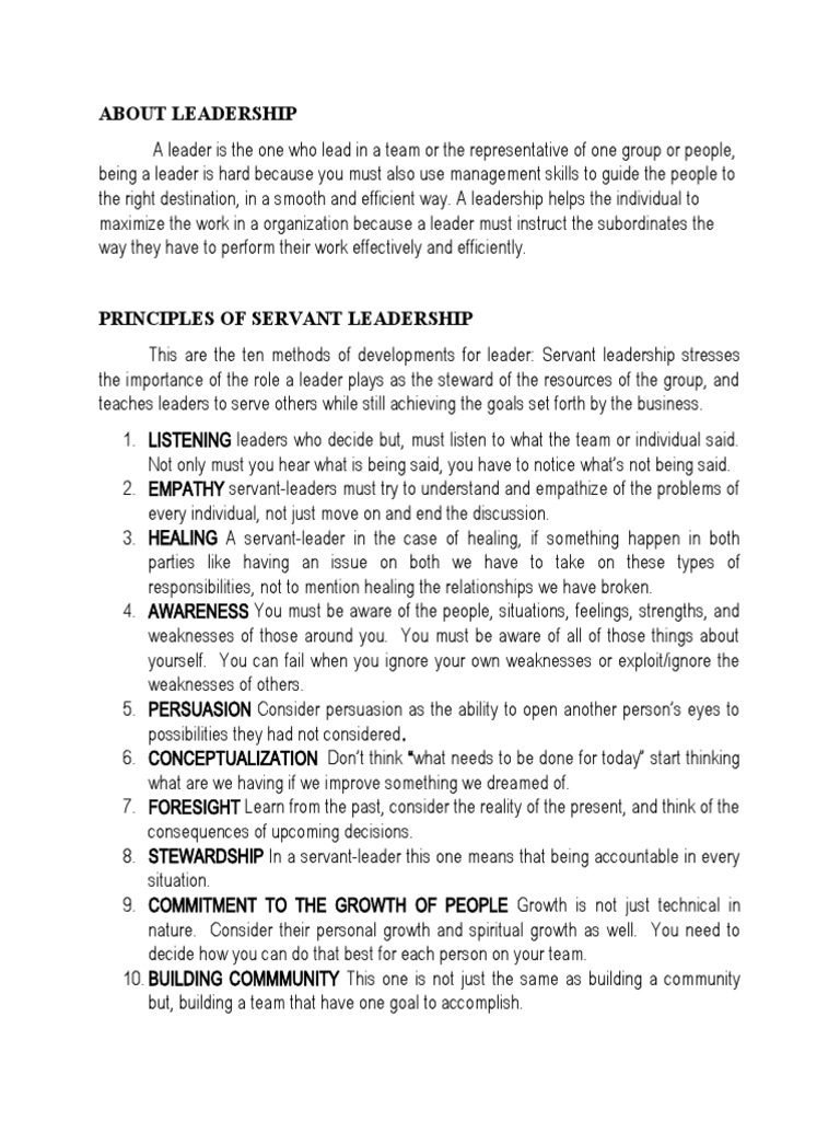 Servant Leadership | PDF | Servant Leadership | Leadership