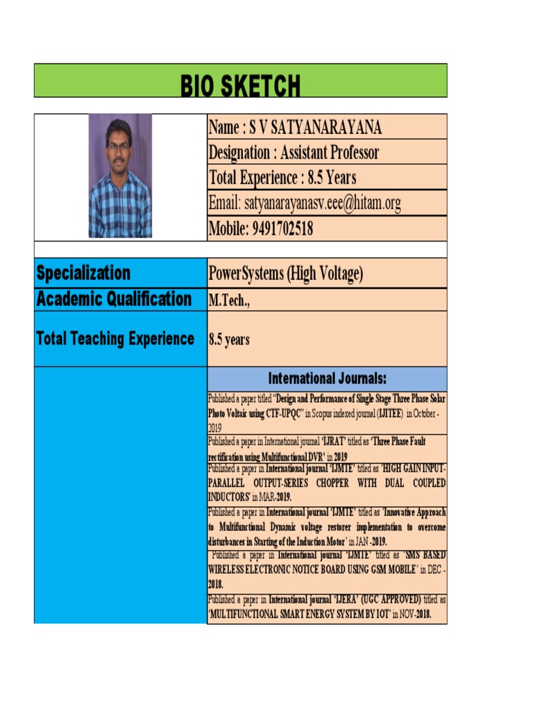 Bio Sketch | PDF | Rectifier | Computer Engineering