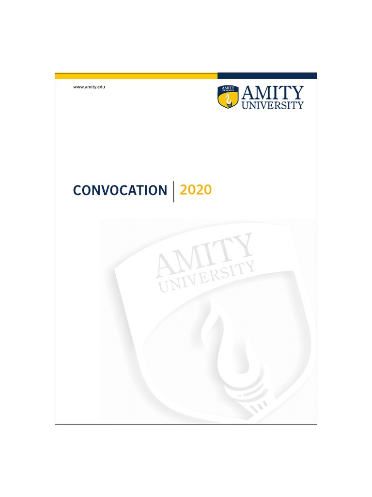 Https:Amity - edu:Convocation:PDF:Convocation Booklet 2020 | PDF ...