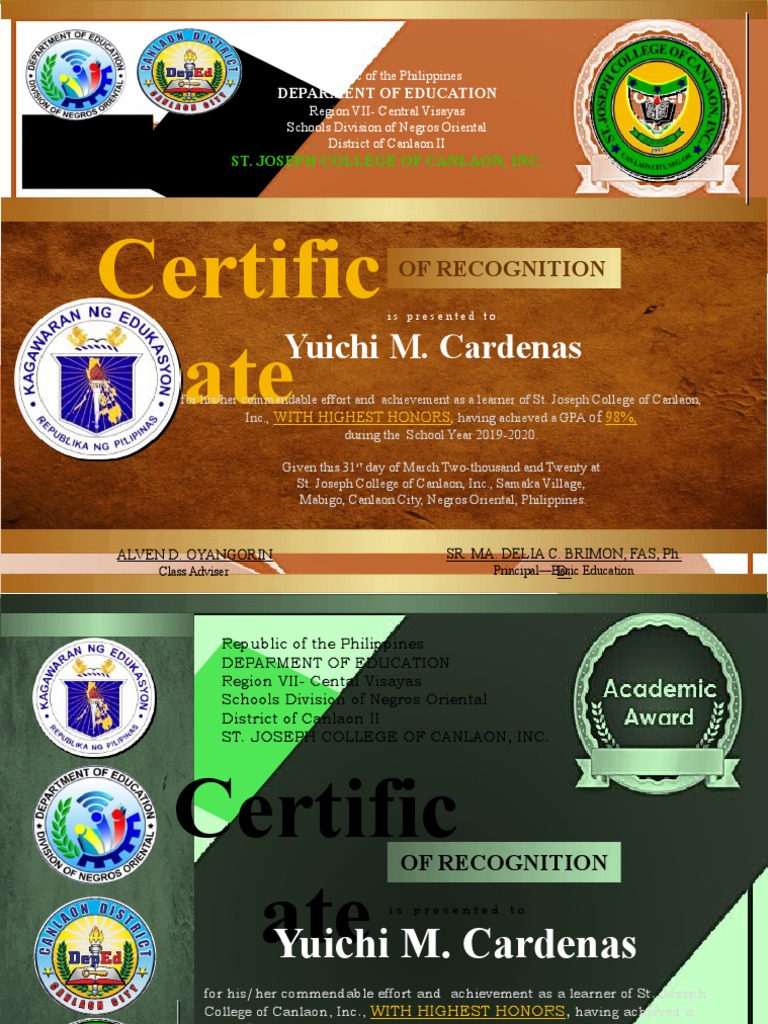 Graduation Certificate | PDF | Further Education | Schools
