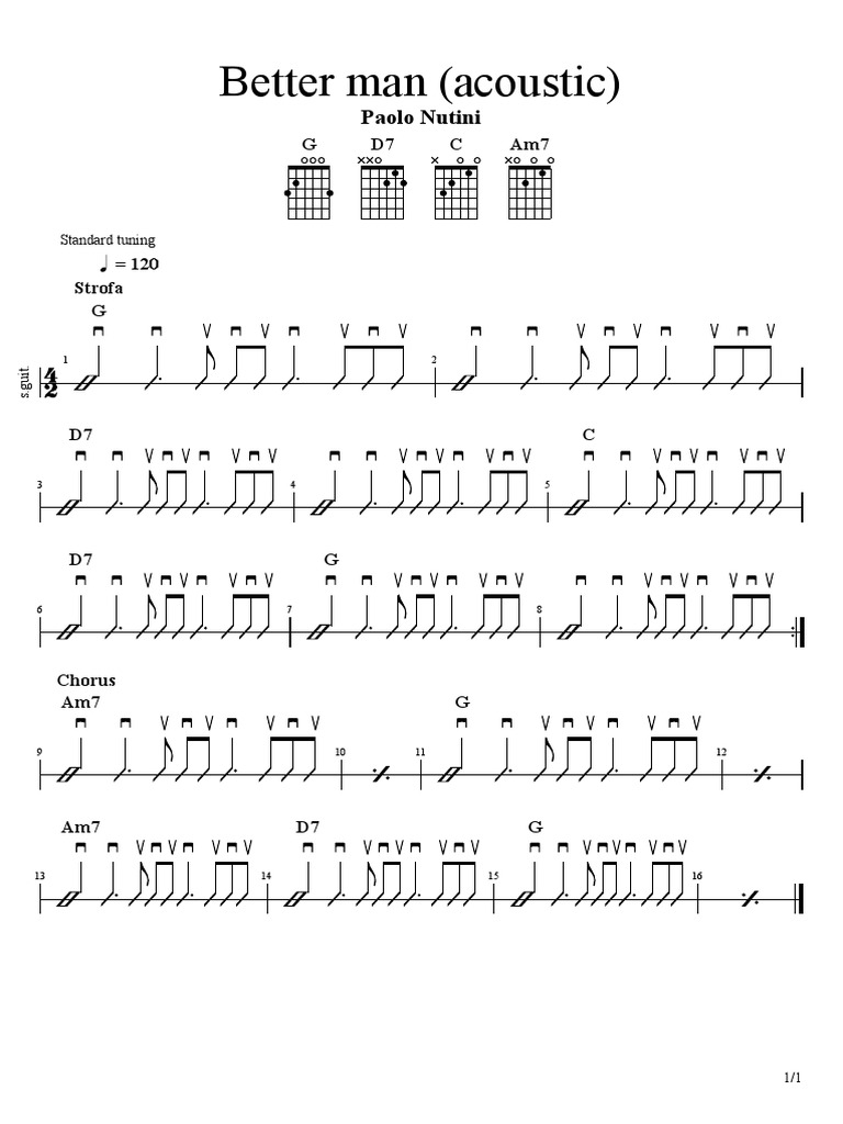 Better Man (Acoustic Complete) | PDF