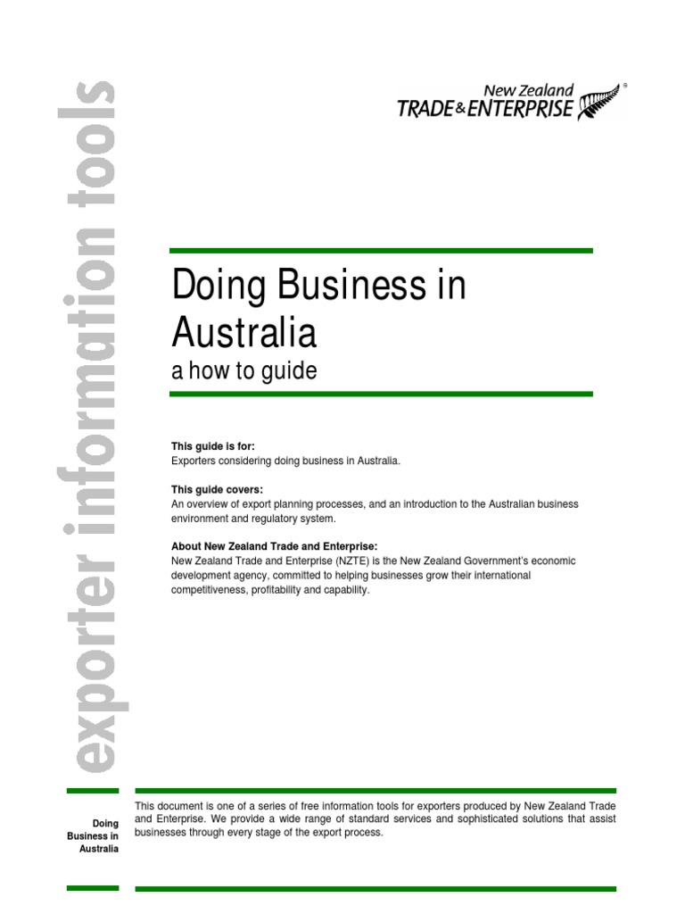 Doing Business in Australia: A How To Guide | PDF | Franchising ...