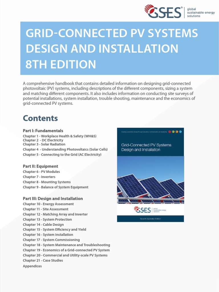 Grid-Connected PV Systems Design and Installation 8Th Edition | PDF