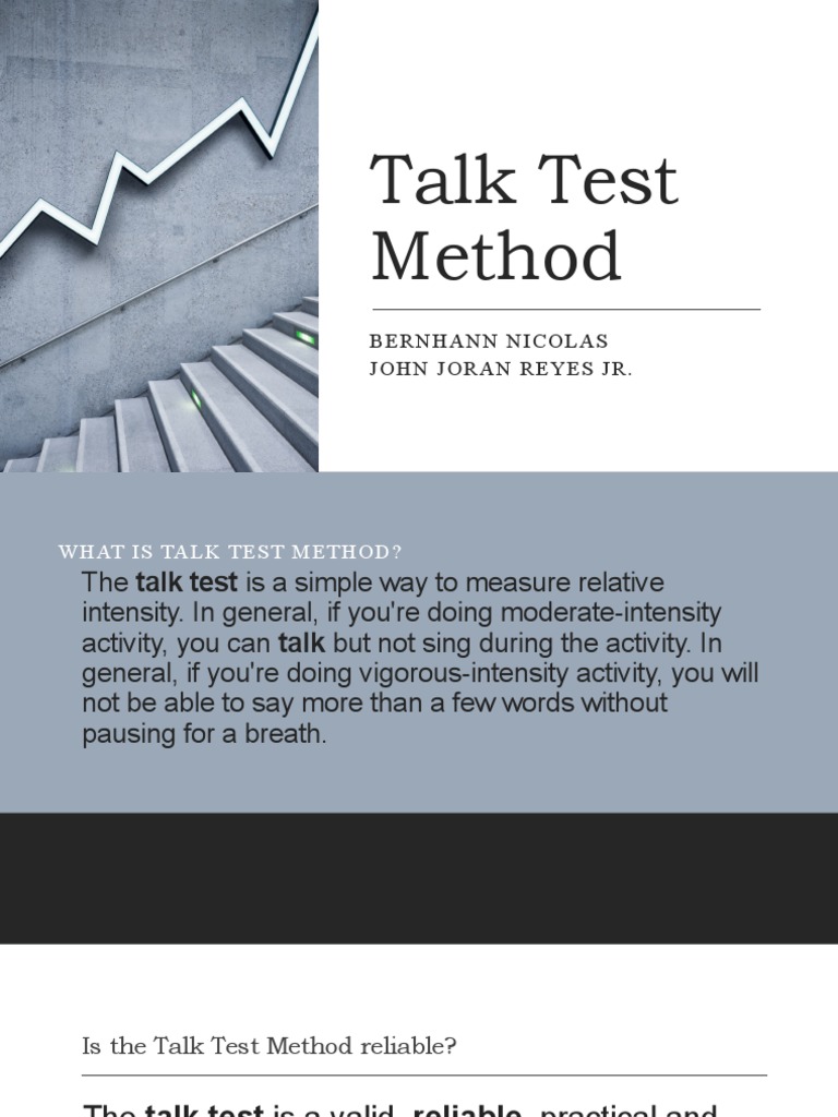 Talk Test Method | PDF