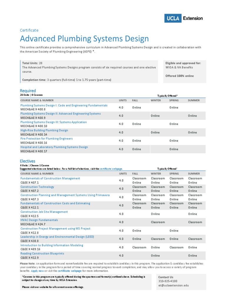 Advanced Plumbing Systems Design: Certificate | PDF | Leadership In ...