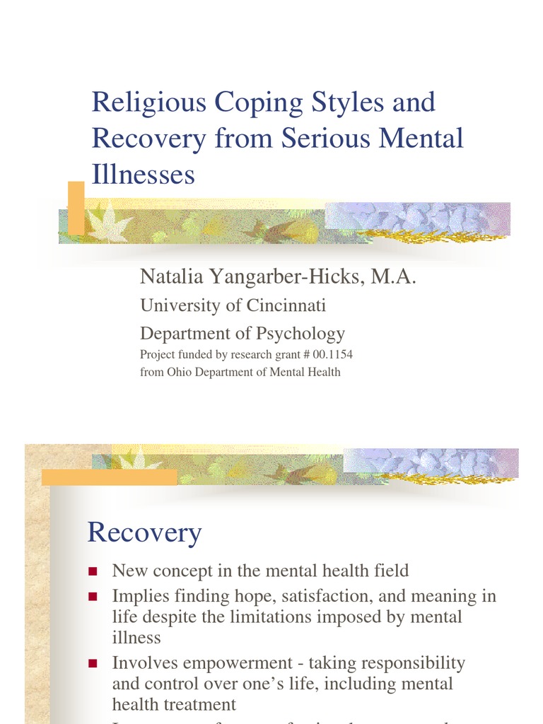 Religious Coping Styles | PDF | Recovery Approach | Mental Health