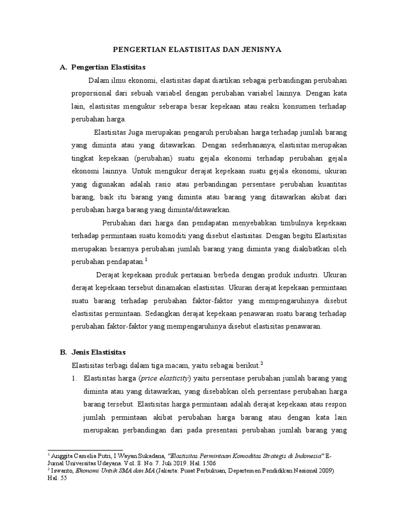 Pengertian Dan Jenis Elastisitas | PDF Pengertian Dan Jenis Elastisitas | PDF