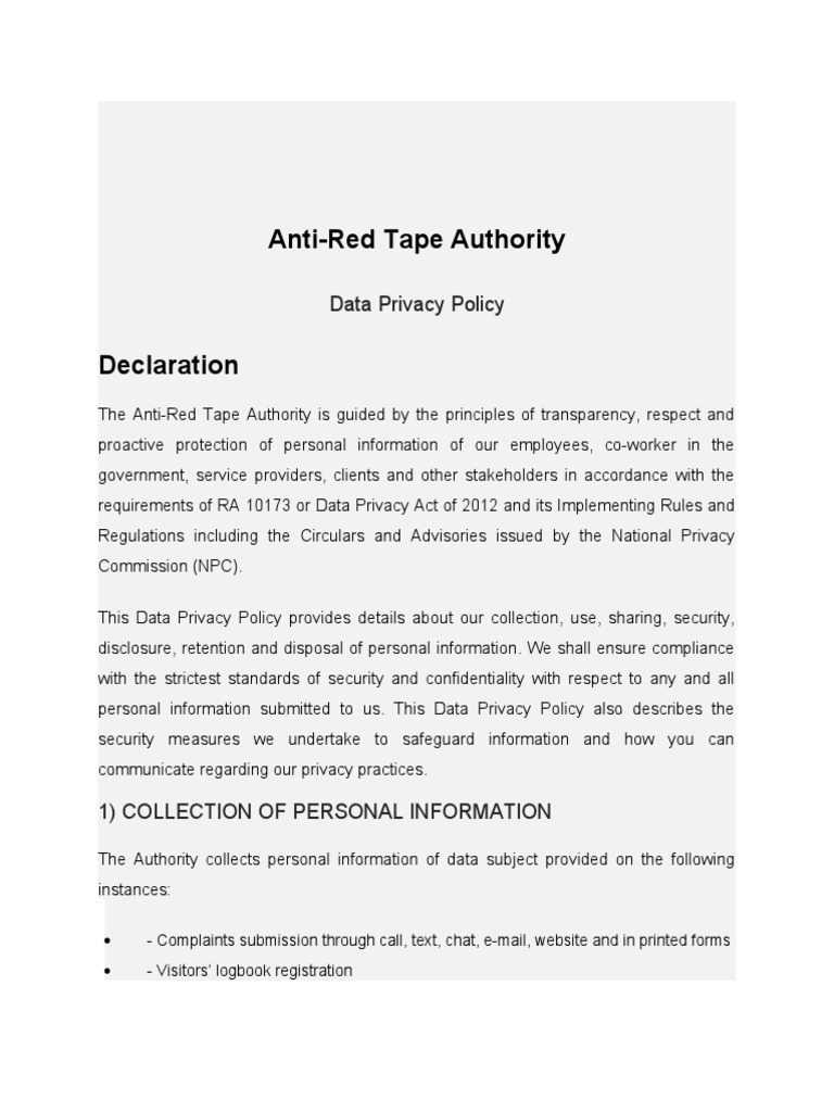 Anti Data Privacy-RED TAPE 2 | PDF | Privacy Policy | Privacy