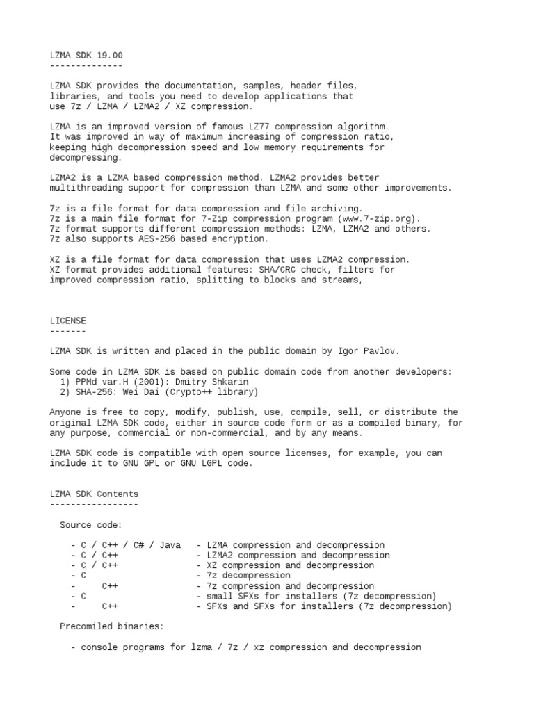 Lzma SDK | PDF | Data Compression | Computer Engineering