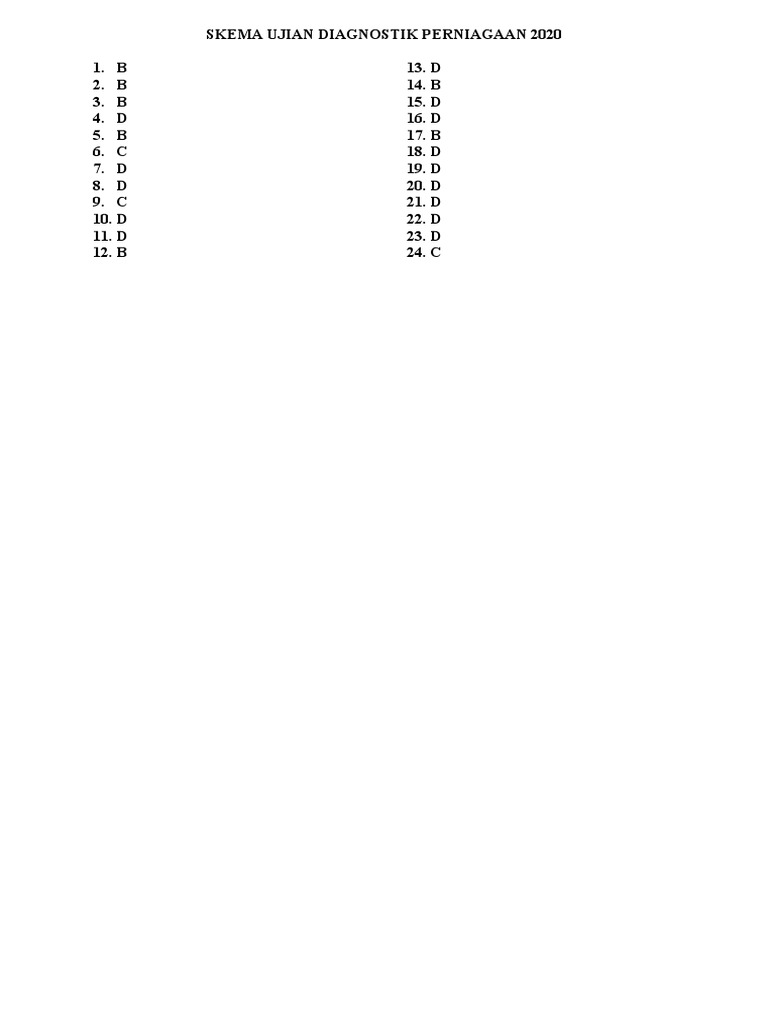 Skema Ujian Diagnostik 2020 Pdf