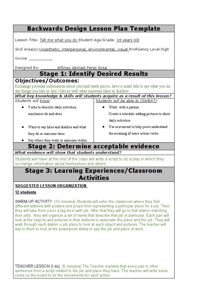 Multiple Intelligences Lesson Plan Alfonso P | PDF | Lesson Plan ...