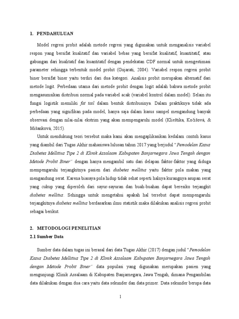 Regresi Probit Biner Kategorik | PDF