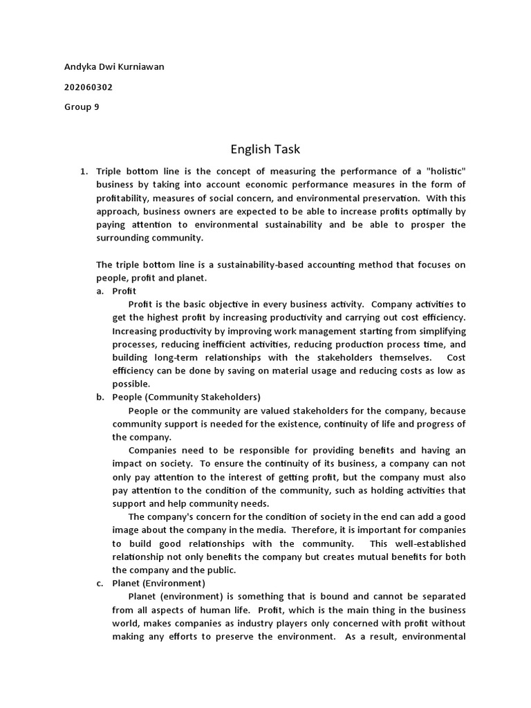 Understanding the Triple Bottom Line | PDF | Economy And The ...
