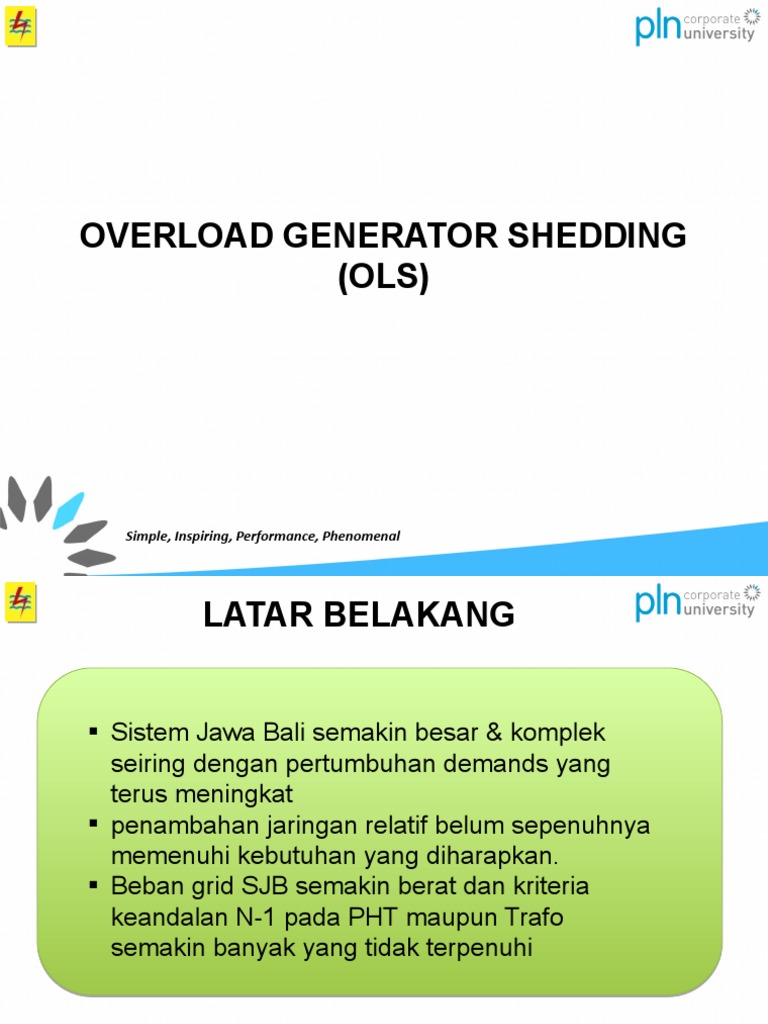 Overload Generator Shedding (OLS) : Simple, Inspiring, Performance ...