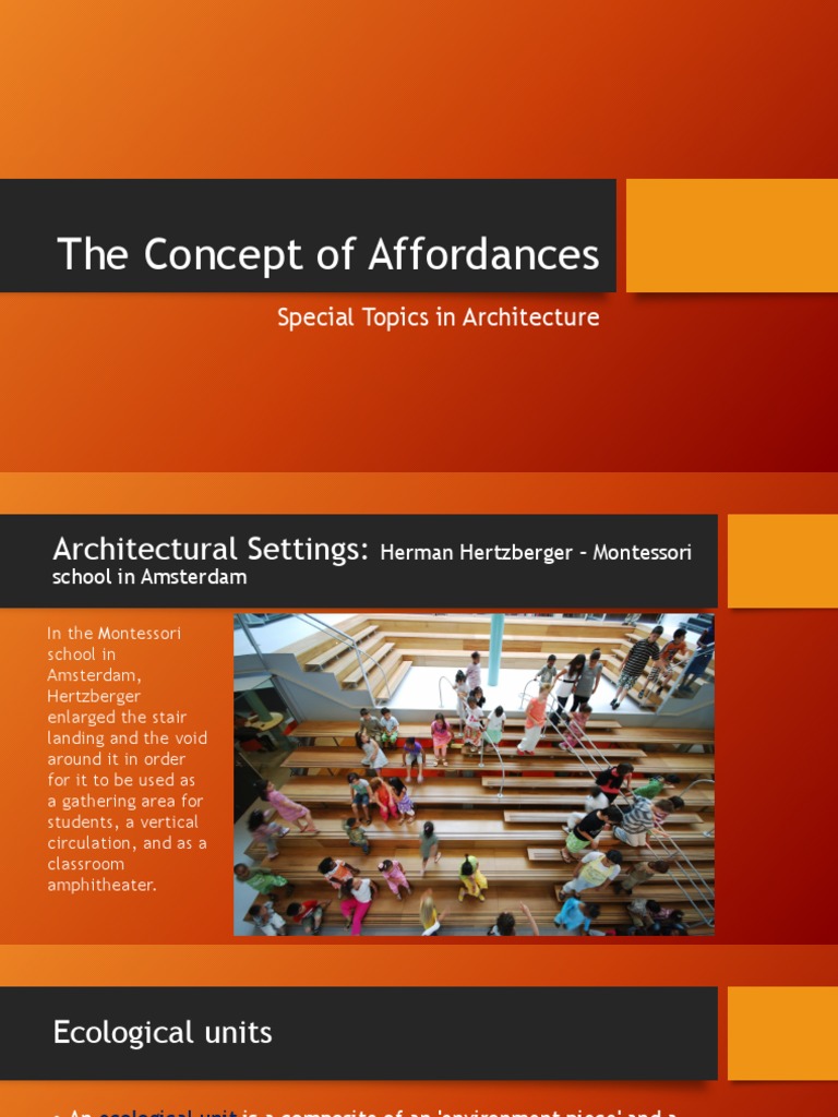 The Concept of Affordances: Special Topics in Architecture | PDF ...