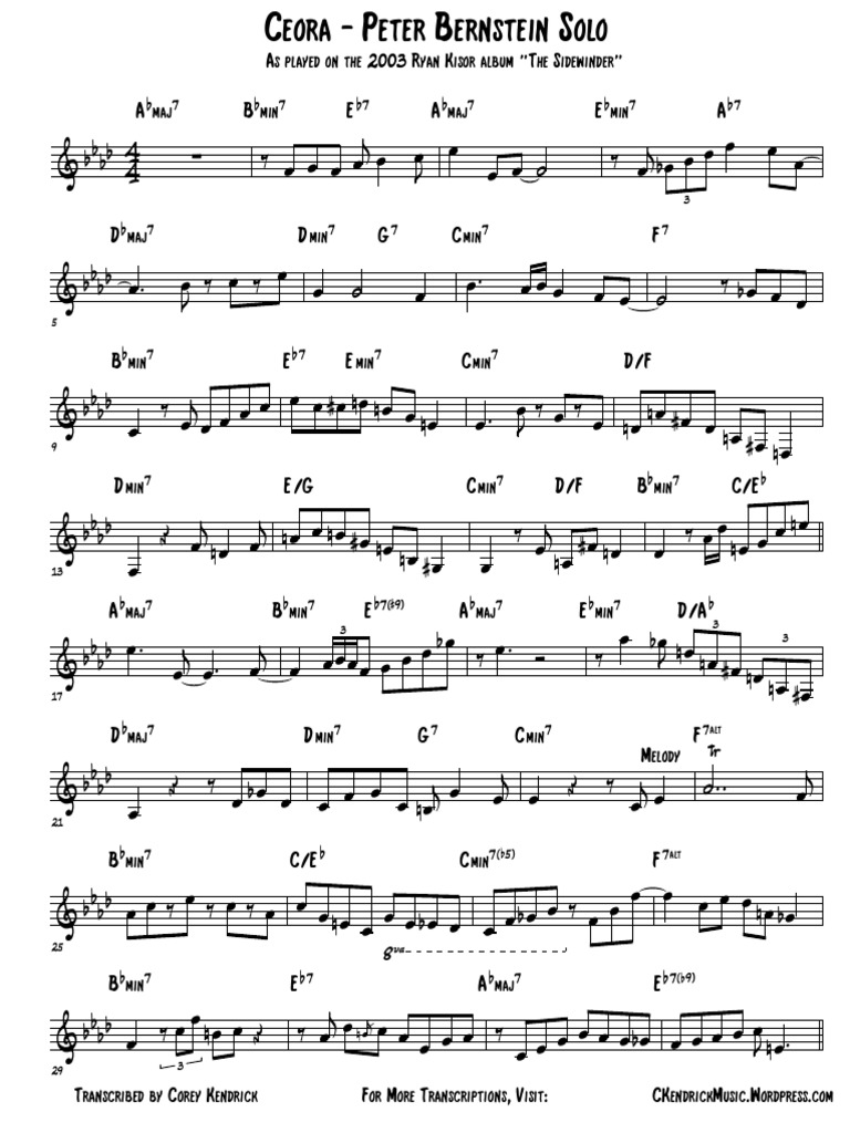 Ceora Peter Bernstein Solo Transcription | PDF